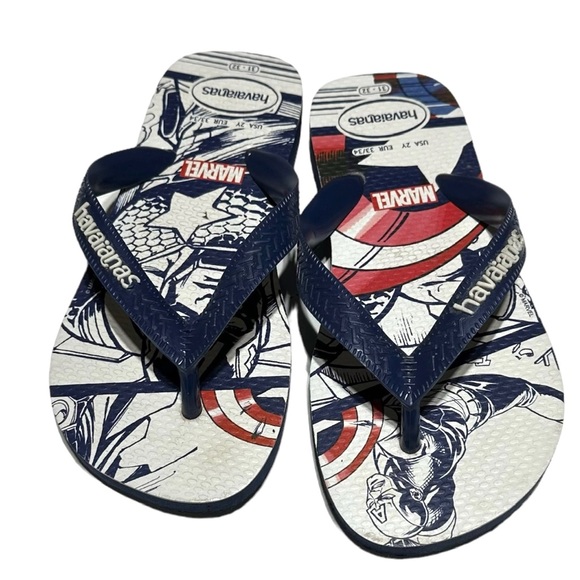 Havaianas | Shoes | Havaianas Euc Marvel Captain America Navy Blue Flip ...